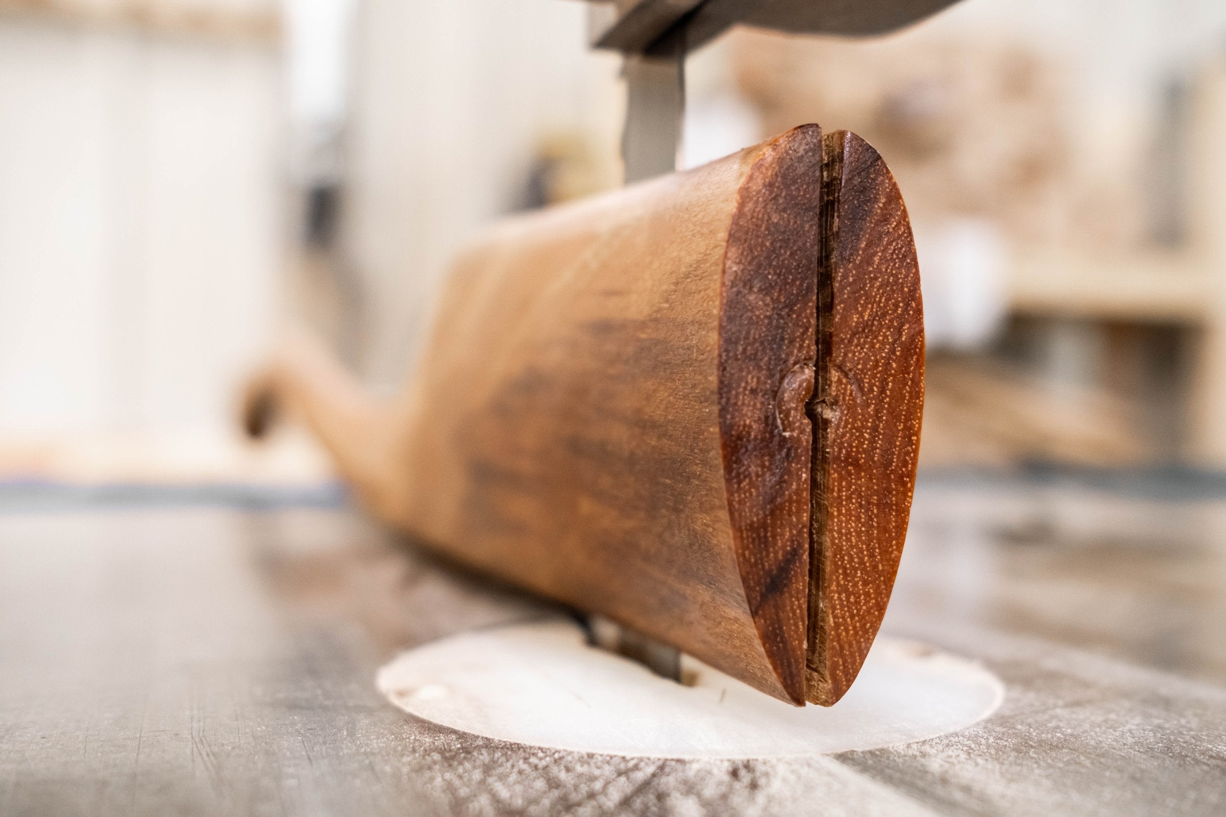 Kerf cut in top of axe handle – Hoffman Handles